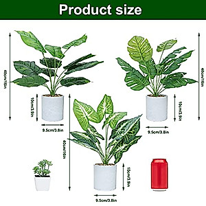 CEWOR 3 Pack Fake Plants Artificial Potted Faux Plants for Indoor Office Desk Shelf Bathroom Home Farmhouse Decor
