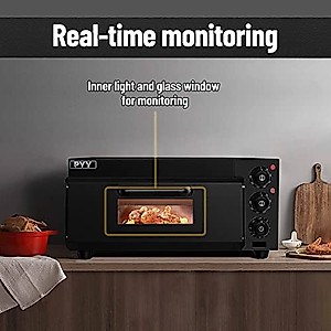 PYY Indoor Pizza Oven Countertop Electric Pizza Oven 2000W Commercial Pizza Oven with Pizza Stone and Timer