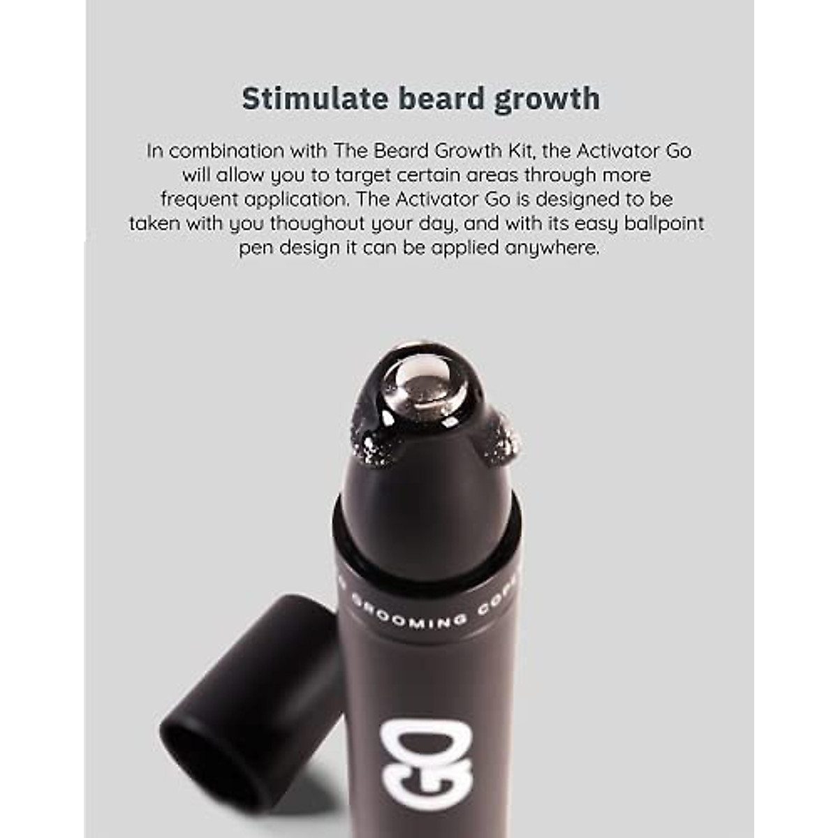 Copenhagen Grooming Activator Go (0.33 Fl.oz. / 10ml) - Handy Beard Growth Serum - Natural Beard Growth Oil Serum - Effective Facial Hair Growth for Men - Practical Beard Grower Serum w/ Biotin