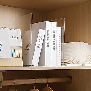 Jogori Shelf Dividers for Closet Organization: Durable Clear Acrylic Divider Organizer for Shelves - Vertical Adjustable Shelving Separators for Clothing Purse