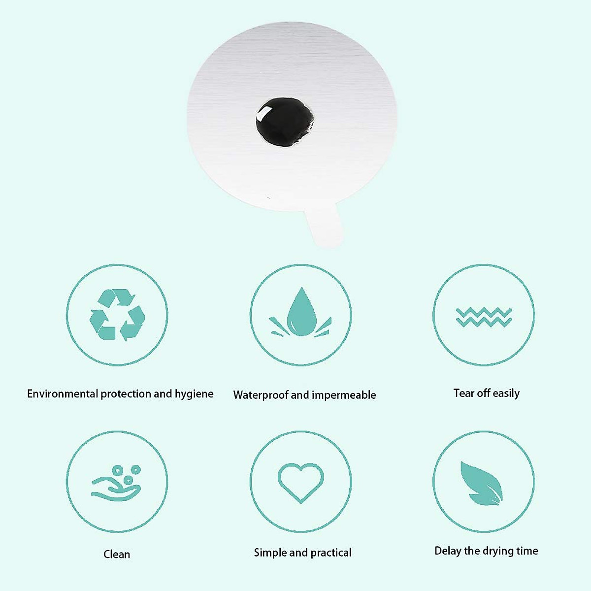 900 PCS 1 Inch Disposable Eyelash Glue Holder Pallet Stickers Pads Waterproof Glue Aluminum Foil Stickers with 2 PCS Eyelash Extension Jade Stone