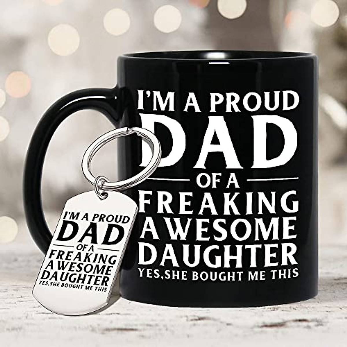 Dad Birthday Gifts From Daughter Dad Gifts From Kids 11oz Best Dad Coffee Mug Happy Bday Christmas Holiday Presents For Father Dad In Law Bonus Dad Step Dad Men Black Cup Gift Set With Keychain