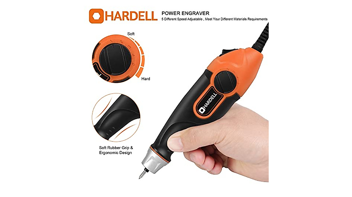 HARDELL 24W Engraver Pen: 5-Speed Etching Tool for DIY