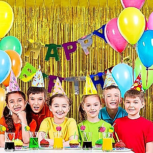 MEHOFOND 2 Pack 3.3x6.6 ft Gold Tinsel 2025 New Year Eve Streamers Party Decorations Foil Fringe Curtain Backdrop for Birthday Wedding Bachelorette Engagement Photo Props