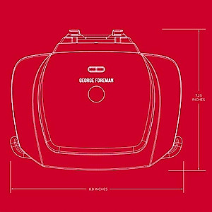 George Foreman 9-Serving Basic Plate Electric Grill and Panini Press, 144-Square-Inch, Platinum, GR2144P