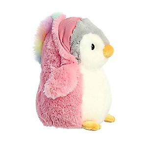 Aurora® Playful Pompom Penguin™ Unicorn Stuffed Animal - Vibrant Companions - Endless Fun - Pink 7 Inches