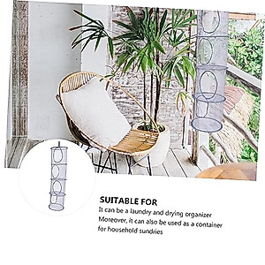 Zerodeko 1pc 4 Foldable Hanging Basket 4 Layers Hanging foldable clothes drying rack collapsible drying rack collapsible laundry drying rack hanging clothes drying rack Laundry Dryer travel