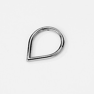 FANSING G23 Titanium Septum Jewelry 16g Septum Rings for Women Teardrop Septum Clicker Silver Septum Ring 16 Gauge 8mm Daith Piercing Jewelry Triangle Septum Ring