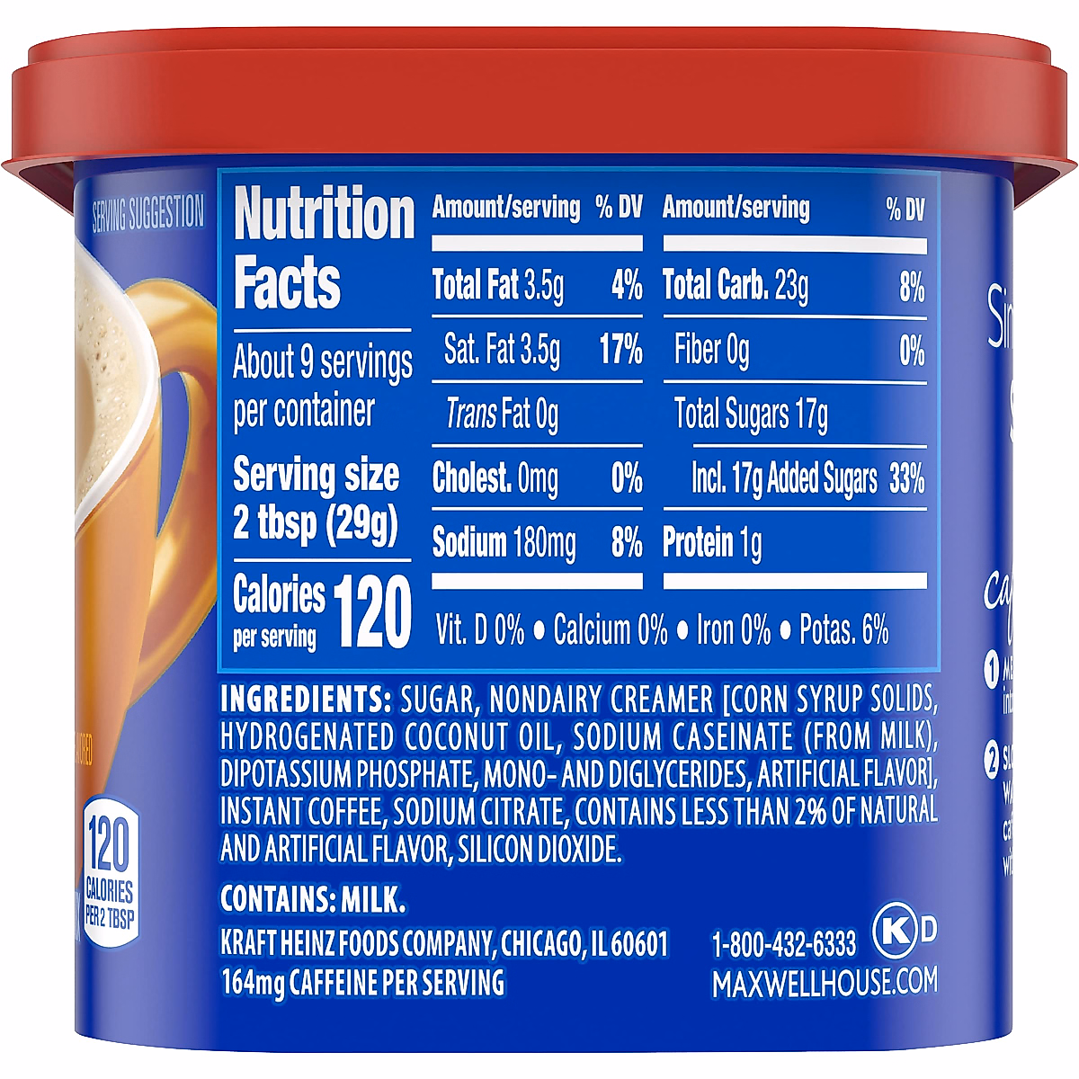 Maxwell House International Orange Cafe Instant Coffee (9.3 oz Canisters, Pack of 4)