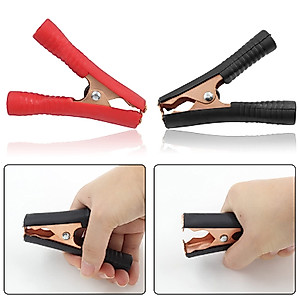 Qjaiune 10Pcs 100A Insulated Alligator Clips Electrical Heavy Duty Alligator Clamps, Battery Replacement Cable Metal Spring Loaded Jumper Clips for Car Auto Vehicle Boat (Red & Black）