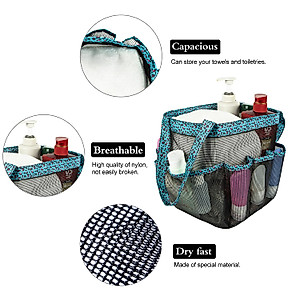 Attmu Mesh Shower Caddy Portable, Quick Dry Hanging Shower Tote Bag for College Dorm Room Essentials, Large Capacity Shower Caddy Dorm for Bathroom Gym Swimming