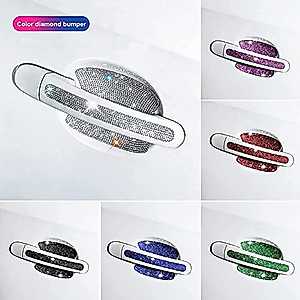 Bohisen 8pcs Bling Car Kit Car Door Handle Protector Shiny Rhinestones Scratch-Resistant Stickers Door Cup Handle Protective Film for Car