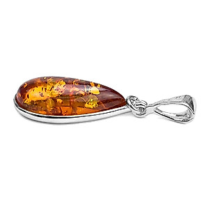 Ian and Valeri Co. Amber Sterling Silver Large Drop Pendant