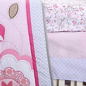 Baby Spark Chirpy The Bird 3pc Soft Cotton Crib Bedding Set