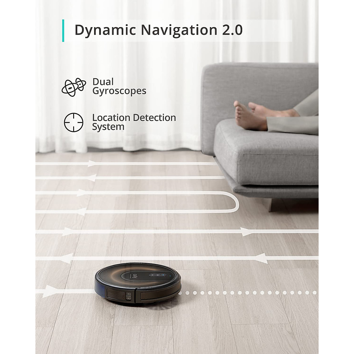eufy by Anker, RoboVac G30 Edge, Robot Vacuum with Dynamic Navigation 2.0, 2000 Pa Suction, Wi-Fi, Boundary Strips, for Carpets and Hard Floors, Ideal for Pet Owners