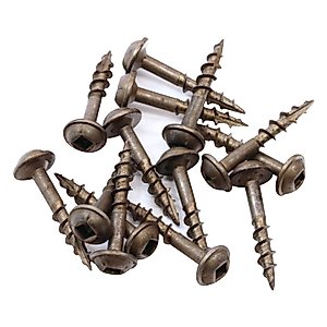 Rok Hardware #8 x 1 Pocket Hole Deck Screws Square Drive Round Washer Head Wood Deep Coarse 100 Pack