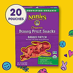 Annie's Organic Berry Patch Bunny Fruit Snacks, Gluten Free, 16 oz, 20 ct