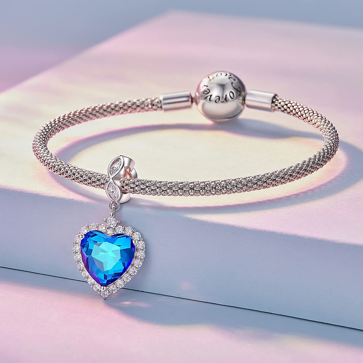 Heart of the Sea Hanging Bead Charm 925 Sterling Silver Charm Fits For Pandora Bracelet Necklace