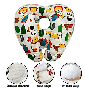 Baby Head Neck Support, 2 in 1 Banana Shape Travel Cushion for Stroller and Car Seat, Toddler Soft Organic Fabric Adjustable Head Insert