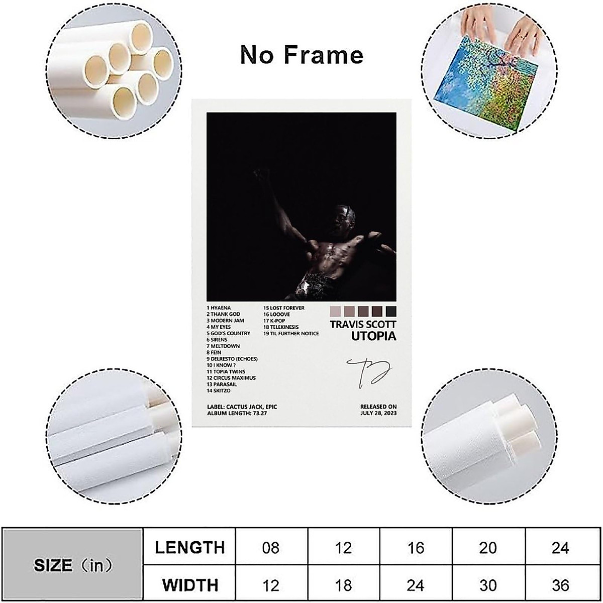 Utopia Album Cover Posters for Bedroom Canvas Posters for Room Aesthetic Wall Art Decor 12x18inch