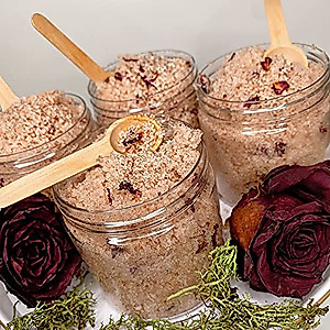 Tebery 60PCS Mini Wooden Spoons Small Bath Salt Spoon Candy Spoon Baby Spoon for Spice Jars Seasoning Honey Coffee