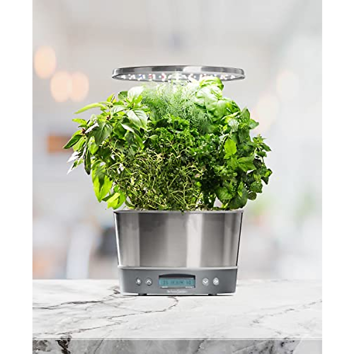 AeroGarden Harvest Elite 360 with Gourmet Herb Seed Pod Kit - Hydroponic Indoor Garden, Stainless Steel