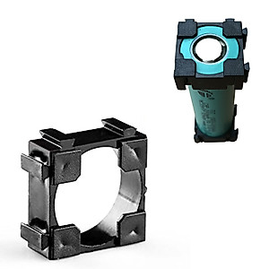 QJFCare 100Pcs 18650 Lithium Battery Holder, Plastic Li-ion Battery Pack Bracket Safety Spacer Radiating Shell Storage Bracket, Cylindrical Cell Battery Stand Cell Spacer for DIY Fixed Battery