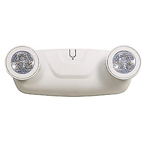TANLUX LED Emergency Lights with Battery Backup, Two Head Adjustable Commercial Emergency Lights, UL Listed, AC 120/277V, Hardwired Emergency Lights for Business - 1 Pack(White)