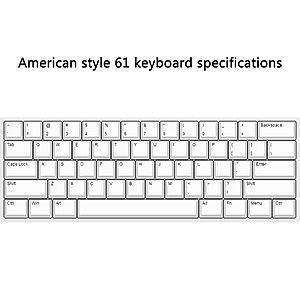 Obokidly 61 Keys PBT Keycap OEM Overview Set Thick Key Caps 61 Mechanical Keyboard for DIY Cherry MX Mechanical Keyboard Backlit,Only Keycap (Yellow-Cyan)