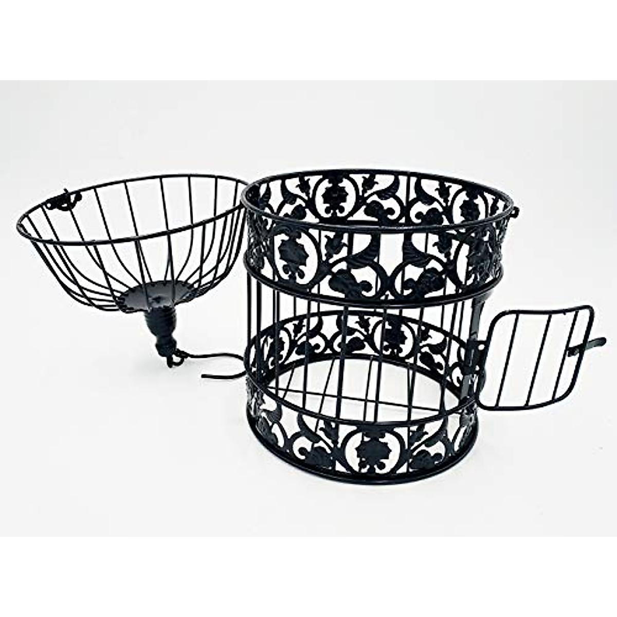 PET SHOW Round Birdcages Wedding Gift Cards Holder Metal Wall Hanging Bird Cage for Small Birds Party Indoor Ourdoor Decoration 10.6“ Black Pack of 1