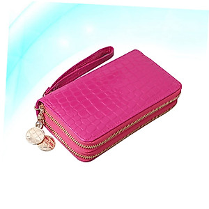 VALICLUD Small Wallet for Women Wallets for Women Mens Wallet Women Wallet Travel Essentials Women Purse Leather Wallets Crossbody Wallet Purse Long Purse Women's Clutch Strap Double Zipper