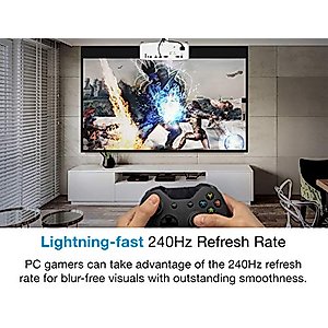 Optoma UHD38 Bright, True 4K UHD Gaming Projector | 4000 Lumens | 4.2ms Response Time at 1080p with Enhanced Gaming Mode | Lowest Input Lag on 4K Projector | 240Hz Refresh Rate | HDR10 & HLG