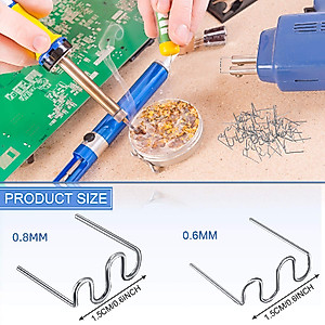 1000 Pieces Hot Staples Welding Rods Bumper Repair Welding Wire for Repair Machine Car Bumpers Dashboards Lamp Holders Plastics Rings Daily Plastics Supplies 0.8 0.6 mm (Wave Shape)