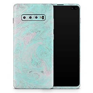 DesignSkinz Teal Slate Marble Surface V23 Protective Vinyl Decal Wrap Skin Cover Compatible with The Samsung Galaxy S20 (Screen Trim & Back Glass Skin)