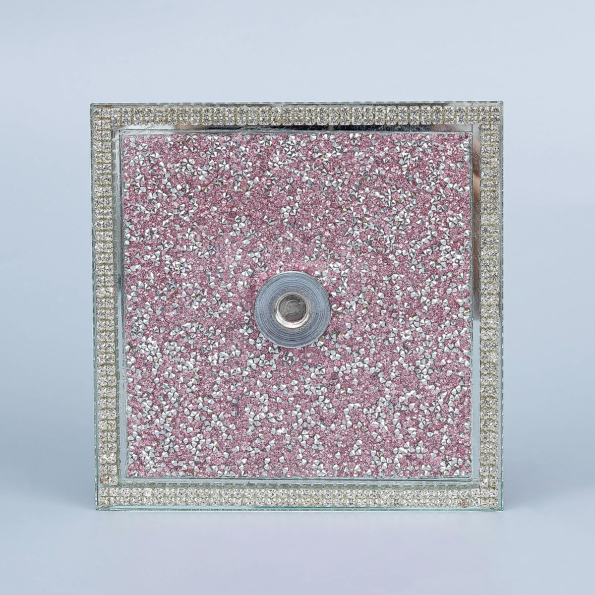 Hochance Pink Crystal Standing Paper Towel Roll Holder Countertop Weighted Rack,Glam Cute Bling Rhinestone Jeweled Diamonds Modern Decoration Christmas Housewarming Gifts for Kitchen Home Bar