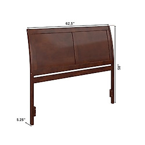 AFI Portland Queen Size Headboard with Attachable Charger in Walnut
