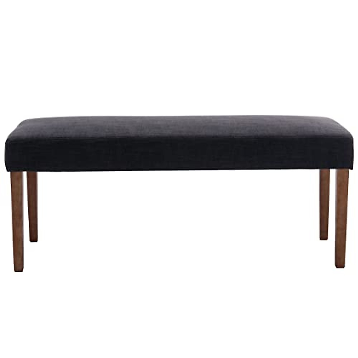 VESCASA Charcoal Linen Upholstered Dining Bench with Natural Wood Legs, 44.5" W Entryway Farmhouse Padded Bench for Dining Room, End of Bed, Kitchen, Living Room, 1 PC