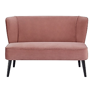 Artdeco Home Loveseat Sofa for Living Room with Plush Foam-Filled Velvet Couch Upholstery 2-Seater Mid Century Modern Sofa Crafted from Solid Wood (Velvet Blush)