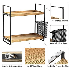 LEMIKKLE Bathroom Countertop Organizer, Bathroom Counter Perfume Tray and Vanity Organizer,Skincare Organizers for Vanity with Basket,Storage Organizers for Bathroom, Kitchen, Dresser