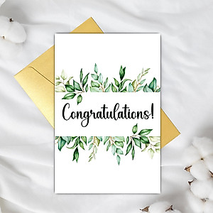 Supoeguk Leaf Graduation Card for Him Her, Floral Congratulations Card for New Graduate, Grad Card, New Job Card, Well Done Card