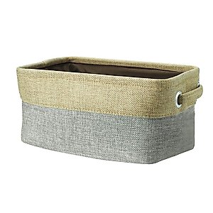 uxcell Collapsible Fabric Storage Basket Bins with Dual Handles, Foldable Toy Bins for Laundry Clothes Storage, Home Organizer for Bedroom Office Closet Shelves Gray Small