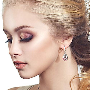 12 Pairs Teardrop Druse Crystal Drop Dangle Earrings for Women Girls Cubic Zirconia Huggie Hoop Earring Jewelry Set Christmas Gifts