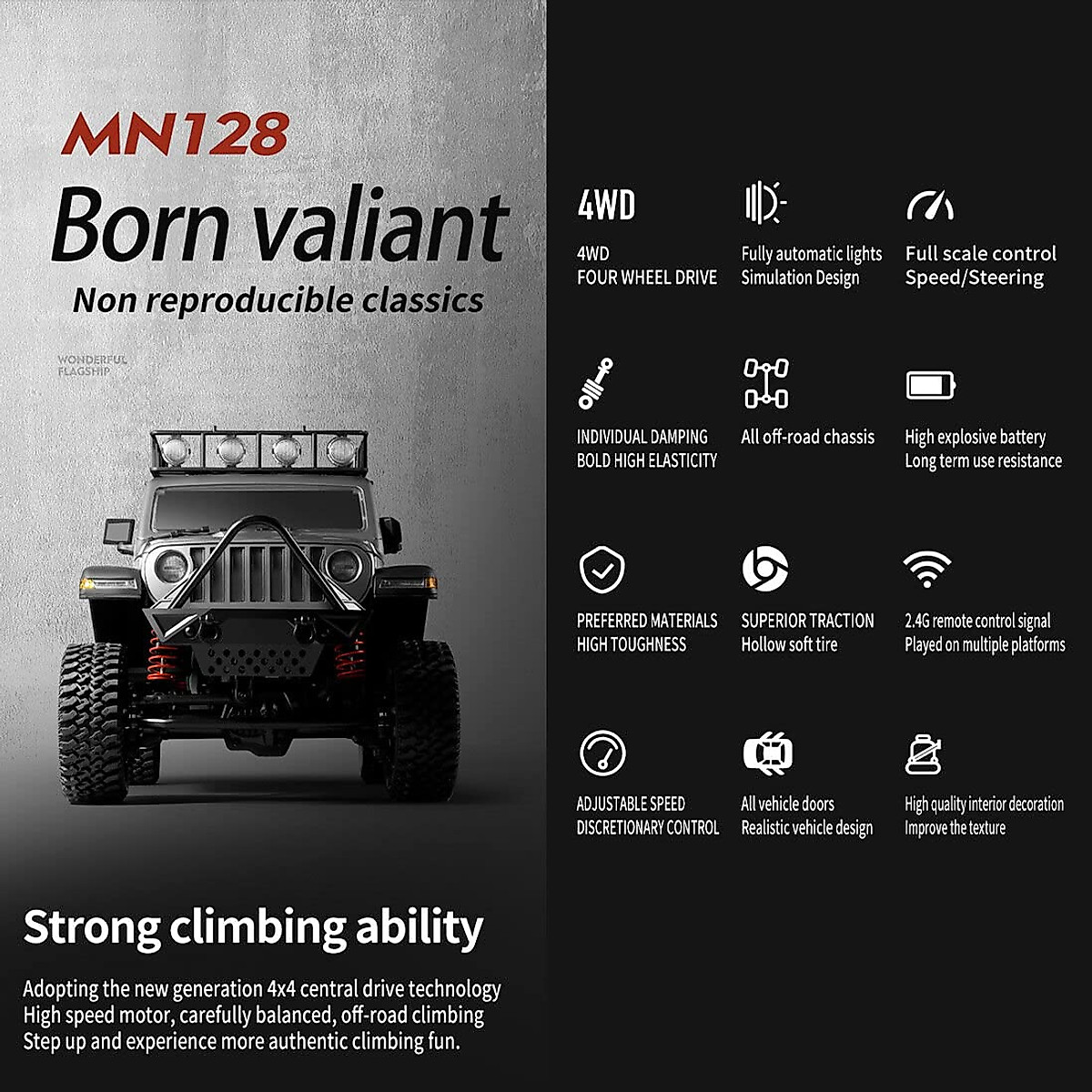 Ottima Mini Truck All Terrain RC Car, 1/12 AWD 2.4G RC Electric Off-Road Climbing Car Vehicle Model for Boys Kids and Adults