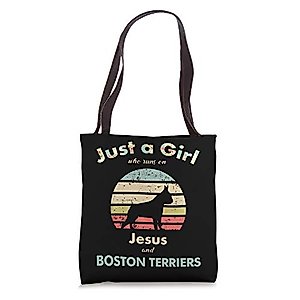 Just A Girl Who Runs on Jesus and Boston Terriers Tote Bag