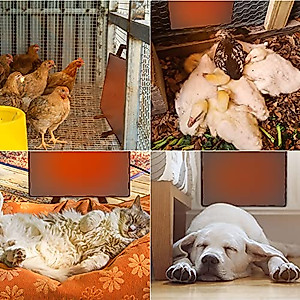 Coop Heater with thermostat Pet Warmer Heater pet heater for dog cat chicken Coop Heater 140 Watt Compact Heating Panel Heater