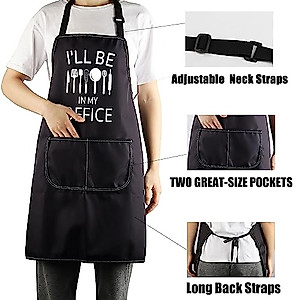 CENWA I'll Be In My Office Funny Office Apron Chef Kitchen Apron Smoking Cooking Grilling BBQ Office Chef Funny Gift Apron (Be In My Office apron)