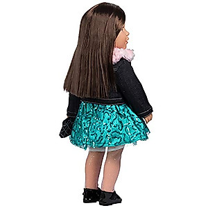 Adora Amazon Exclusive Amazing Girl - 18” Realistic Doll in Soft Vinyl, Huggable Body and Trendy Outfit, Perfect Birthday Gift for Ages 6 and Up - Emma Sparkles