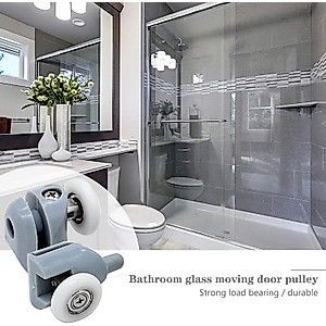 Queta 8Pcs x Shower Door Rollers(4xtop+4xbottom+Screw+Cover Caps), Shower Door Rollers / Runners / Wheels / Pulleys/Guides 23Mm Diameter , Ultra-Quiet Home Bathroom DIY Replacement Parts