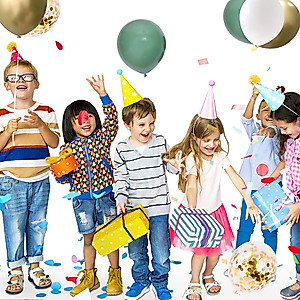 Green and Gold party Balloons, 50pcs 12 Inch Retro Sage Green White Metallic Gold Confetti Balloons with Ribbon for Wedding Birthday Baby Shower Decorations (GreenGold50pcs)