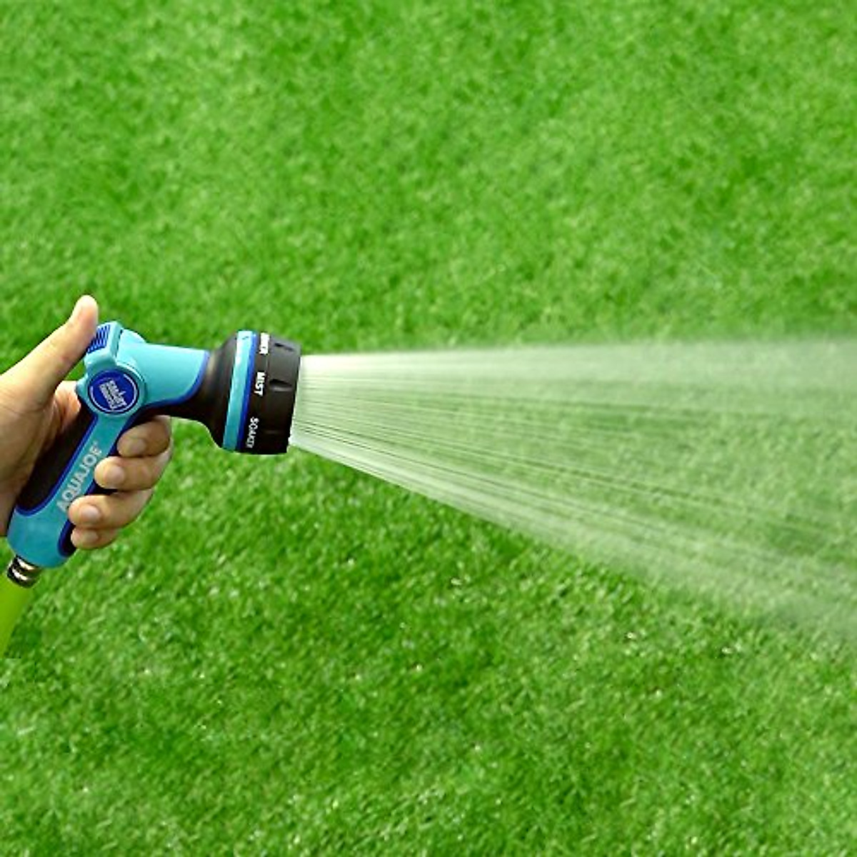 Aqua Joe AJHN102 Heavy Duty Indestructible Metal Multi Function Adjustable Hose Nozzle with Smart Throttle